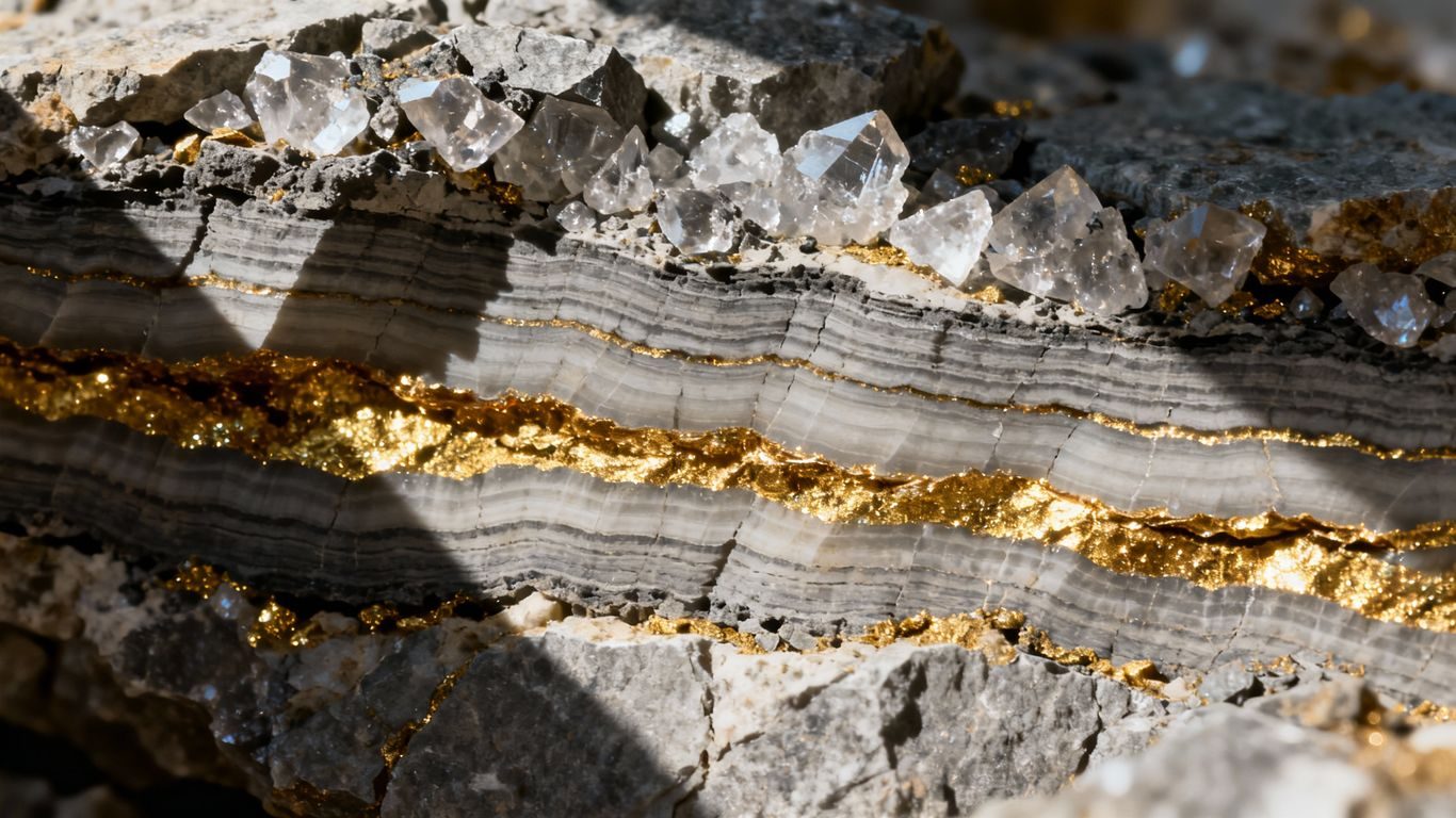 What are the main types of host rocks for gold?